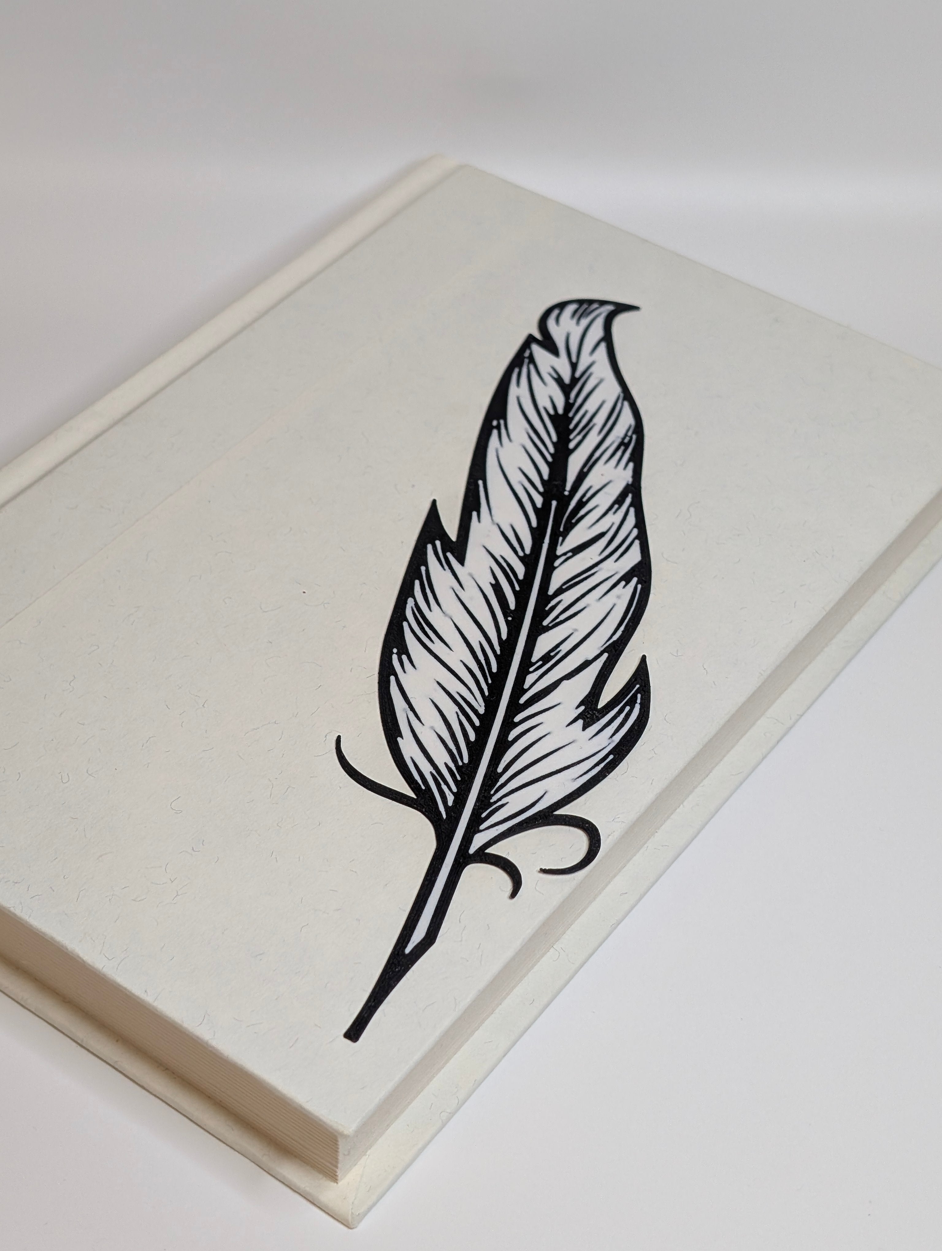 Black & White Feather Bookmark – Layerworks 3D